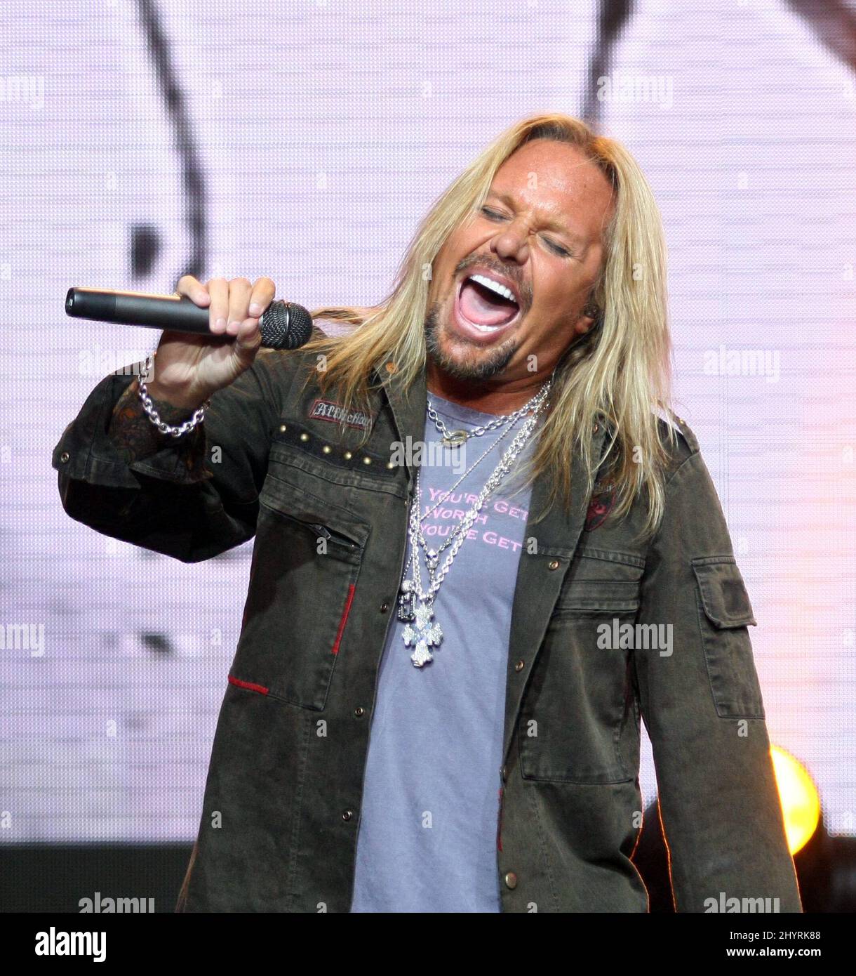 Vince Neil of Motley Crue during their performance and press conference ...