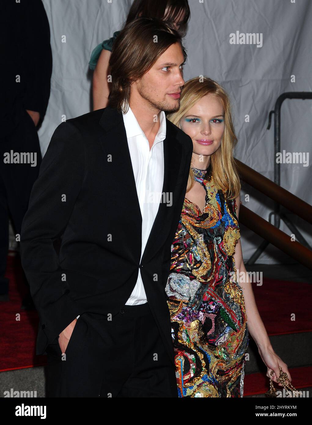 Kate Bosworth and James Rousseau arriving at the Costume Institute Gala ...