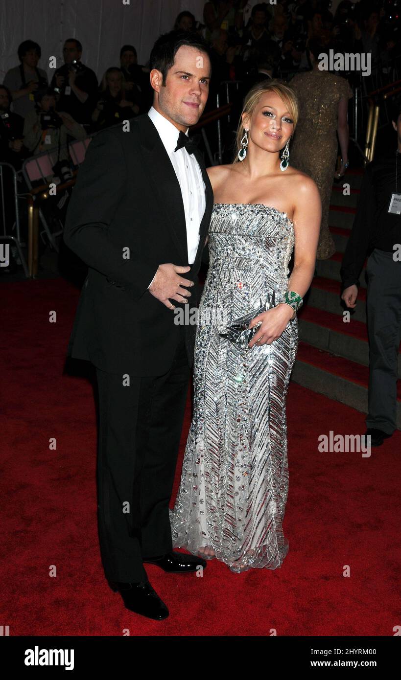 Mike Comrie and Hilary Duff arriving at the Costume Institute Gala held ...