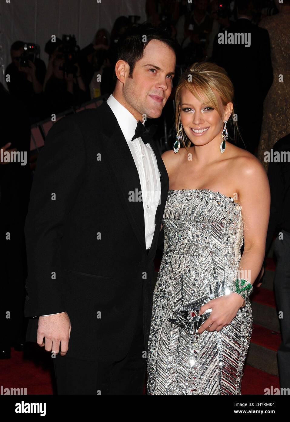 Mike Comrie and Hilary Duff arriving at the Costume Institute Gala held ...