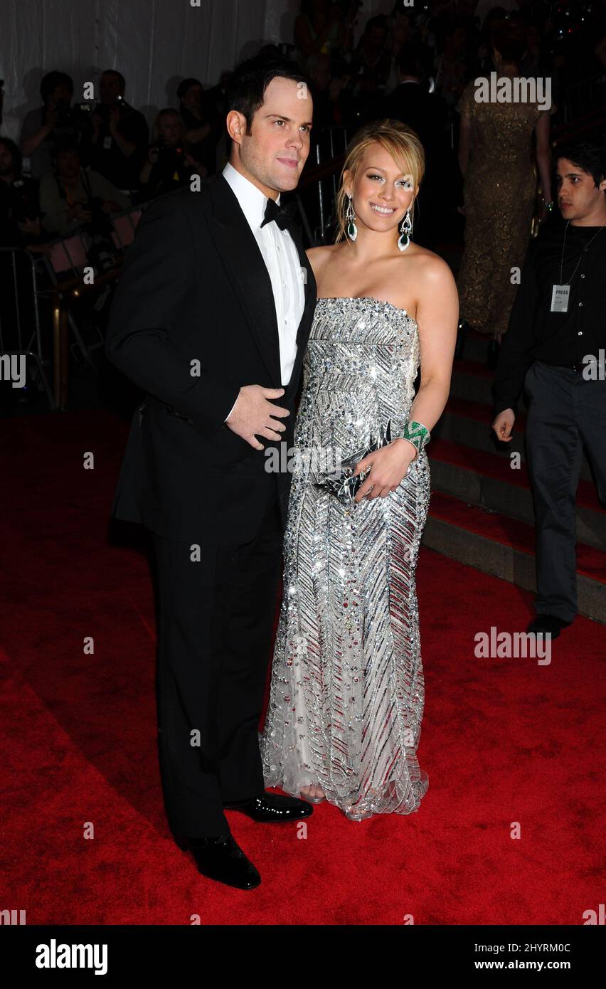Mike Comrie and Hilary Duff arriving at the Costume Institute Gala held ...