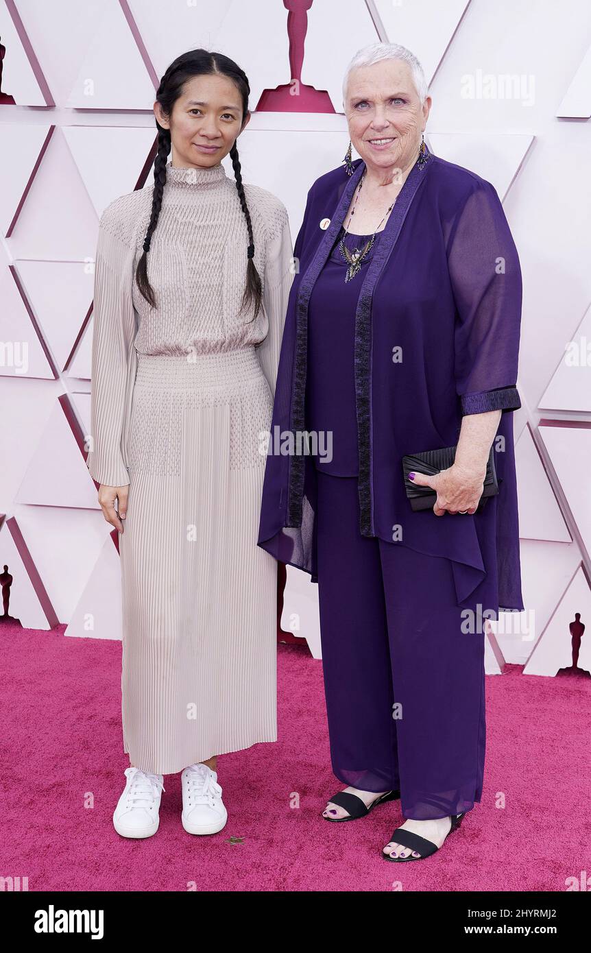 Chloe Zhao and Charlene Swankie at the 93rd Annual Academy Awards held ...
