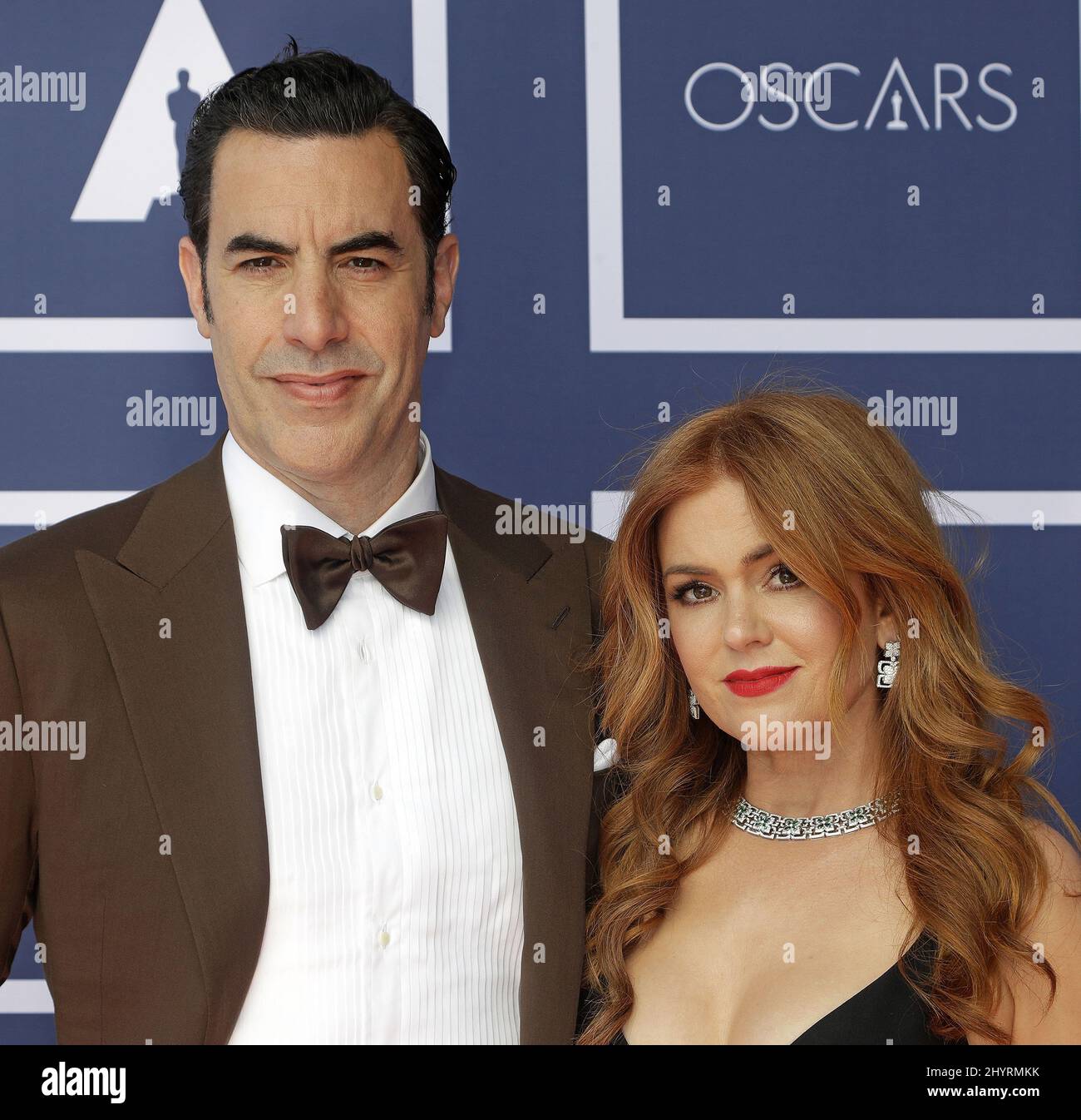 Sacha Baron Cohen and Isla Fisher at the 93rd Annual Academy Awards on ...