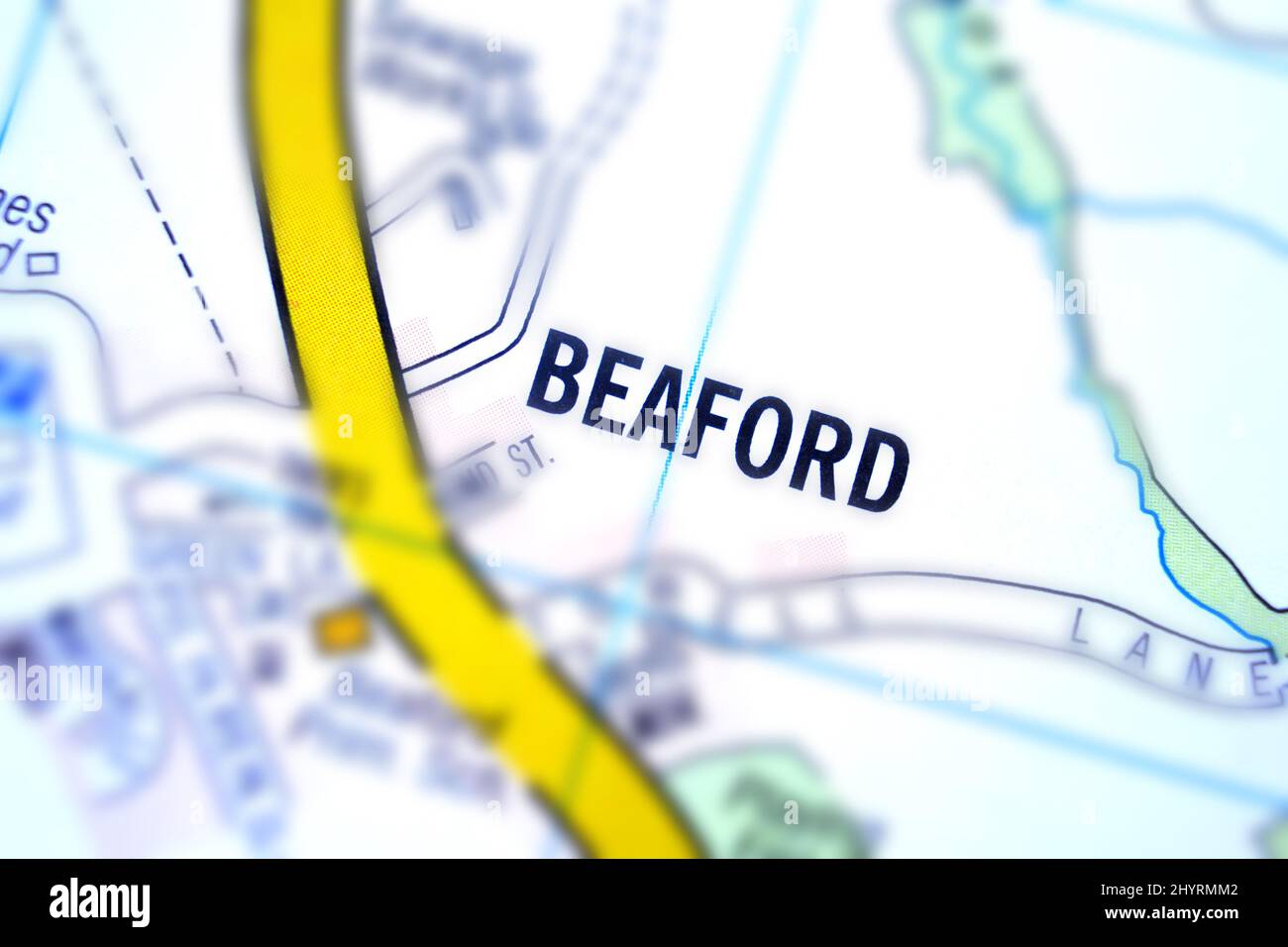 Beaford village - Devon, United Kingdom colour atlas map town name ...