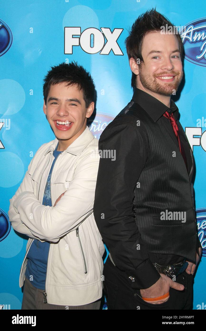 David Archuleta & David Cook in the Press Room during the American Idol ...
