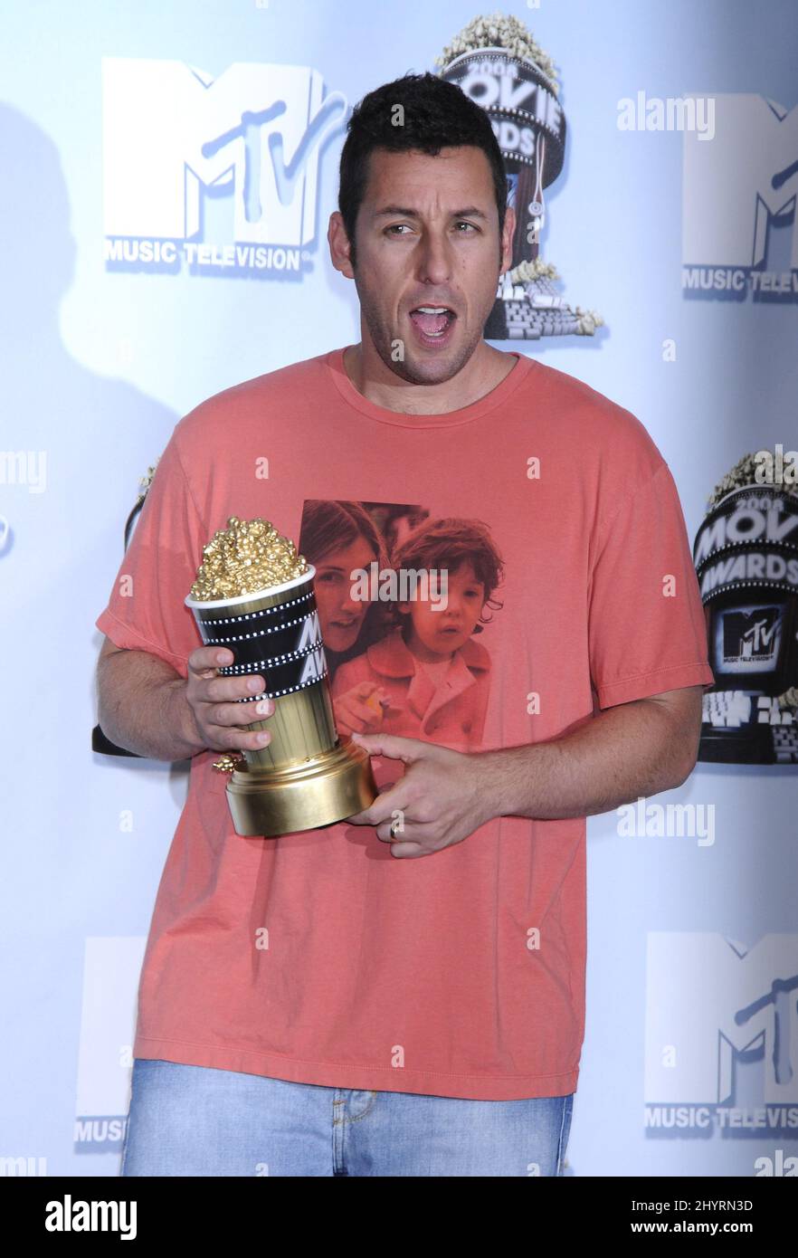 Adam Sandler in the press room at the 2008 MTV Movie Awards, Universal ...