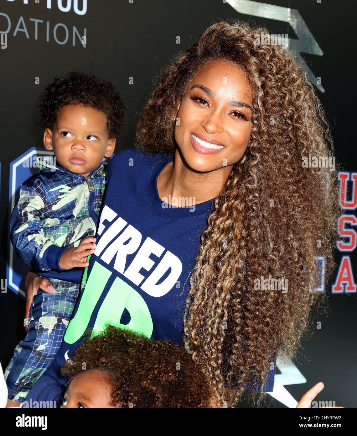 Ciara & son Win Harrison Wilson attending Russell Wilson & Ciara 3Brand ...