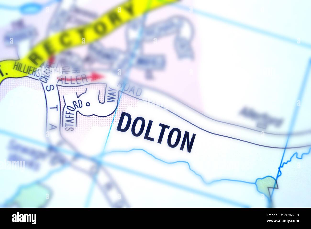 Dolton village - Devon, United Kingdom colour atlas map town name Stock ...