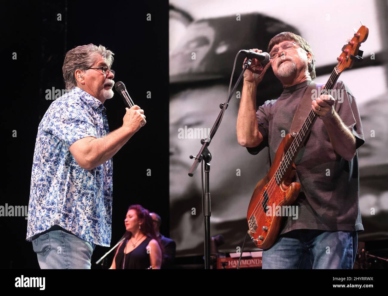 Randy Owen and Teddy Gentry of Alabama perform during their opening ...