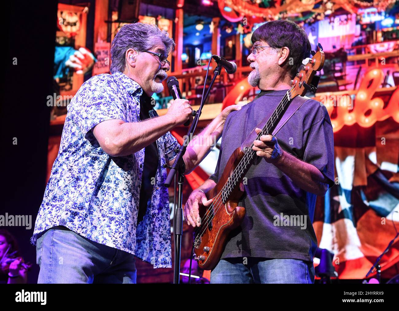 Randy Owen and Teddy Gentry of Alabama perform during their opening ...