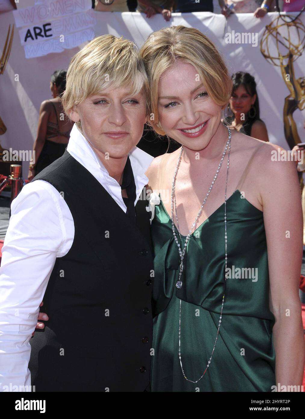 Ellen Degeneres and fiance Portia de Rossi arrive for the 35th Annual ...