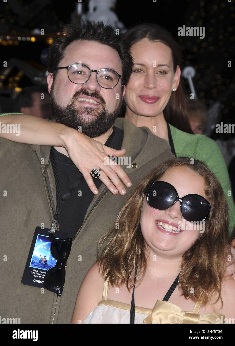Kevin Smith with wife Jennifer and daughter Harley at the world ...