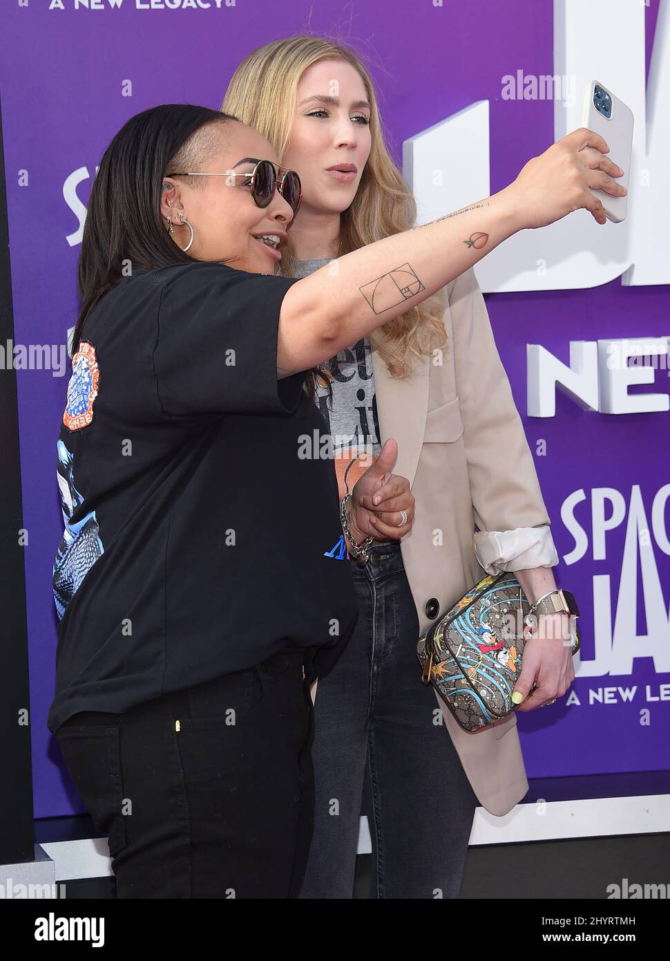 Raven-Symone and Miranda Maday at the world premiere of "Space Jam: A ...