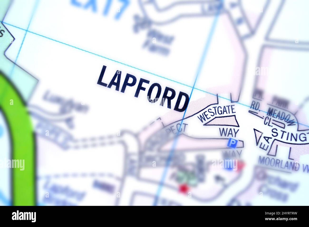 Lapford village - Devon, United Kingdom colour atlas map town name ...