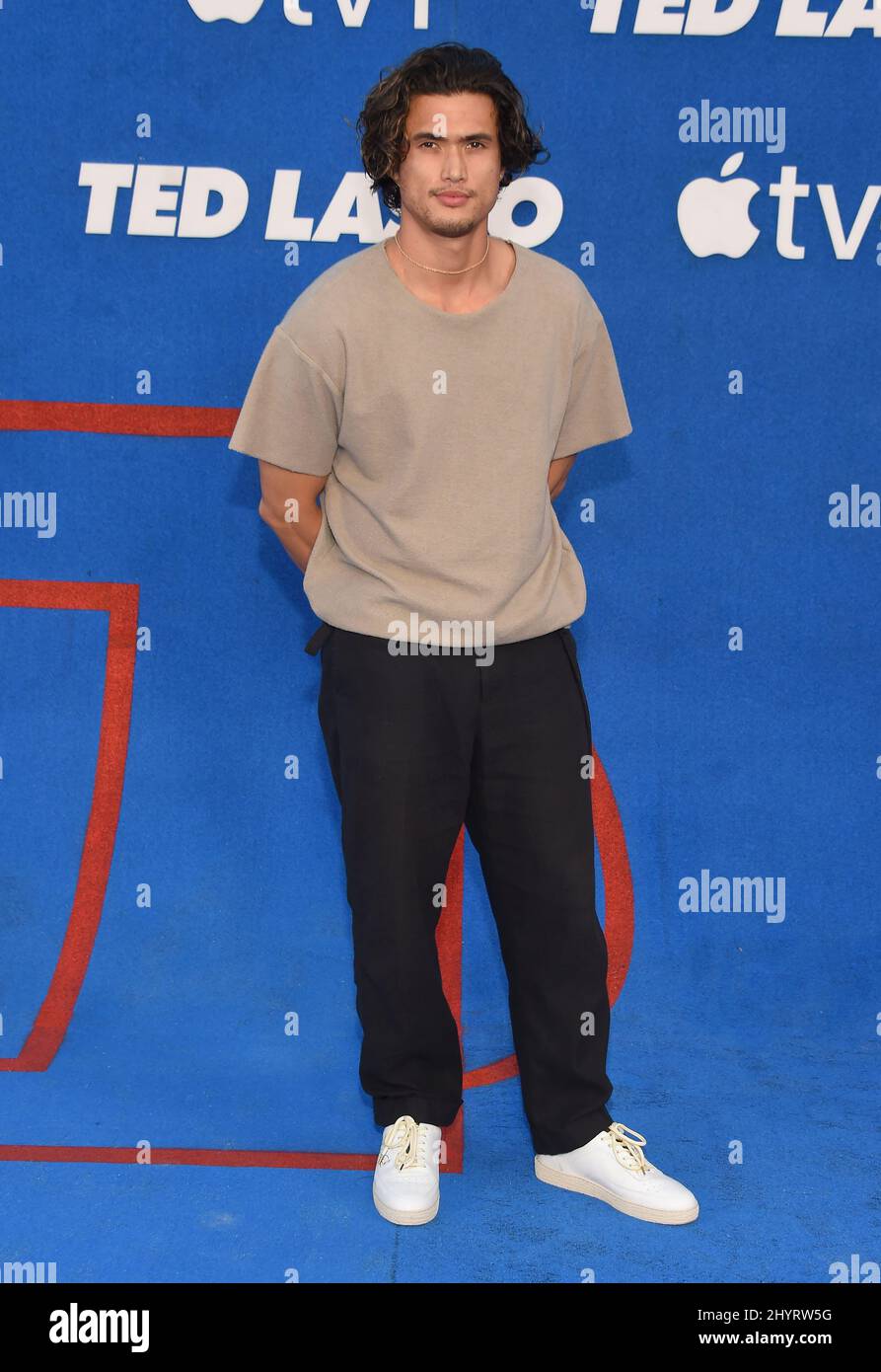 Charles Melton arriving to the €˜Ted Lasso' Season 2 Premiere at ...
