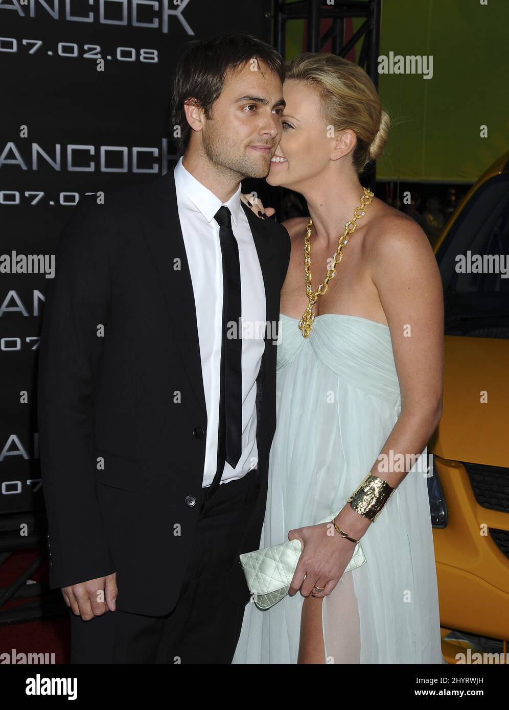 Stuart Townsend and Charlize Theron attending the Hancock premiere at ...
