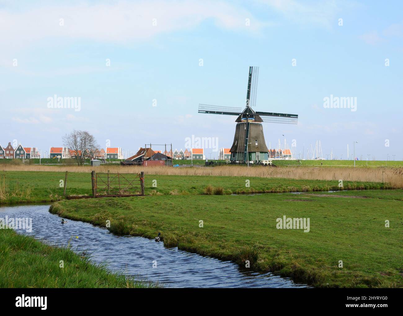 A general view of Katwoude Windmill Stock Photo - Alamy