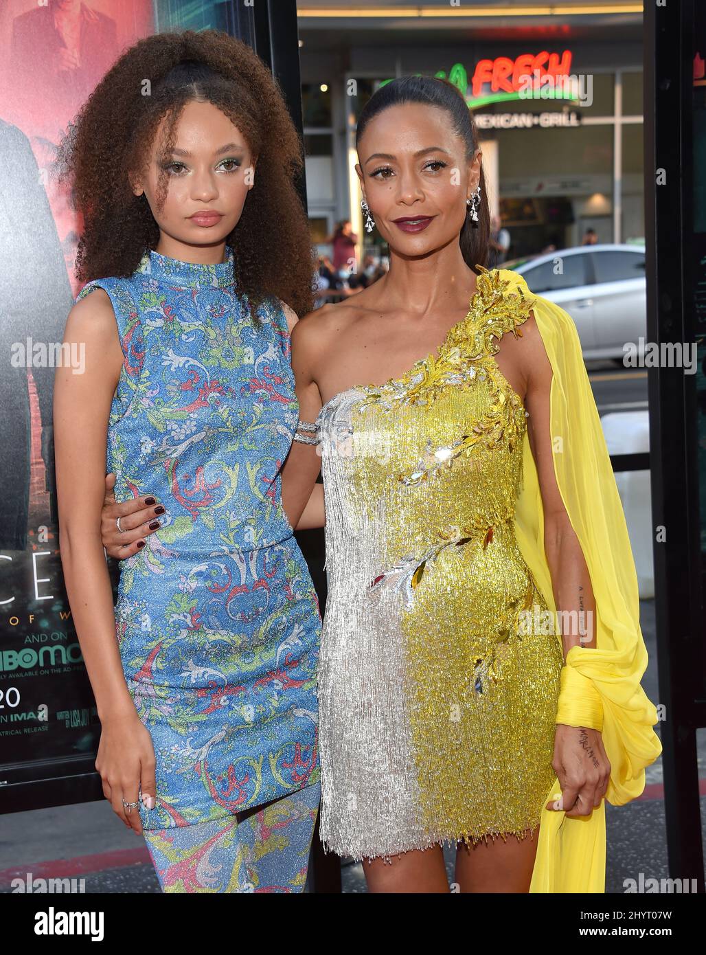 Thandie Newton Thandiwe Newton And Nico Parker At The Los Angeles Premiere Of Reminiscence