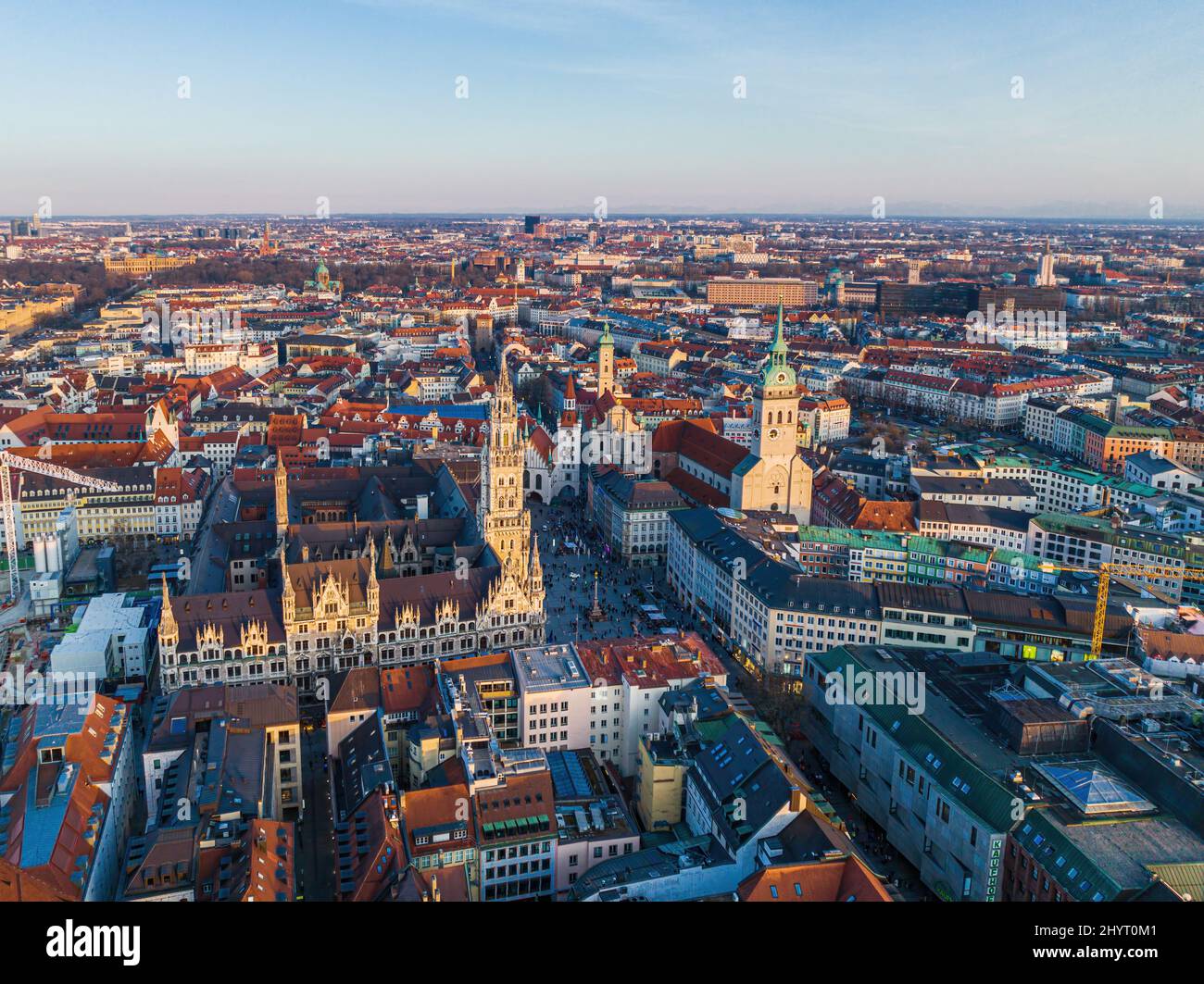 Aerial view of the ancient medieval gothic architecture at the ...