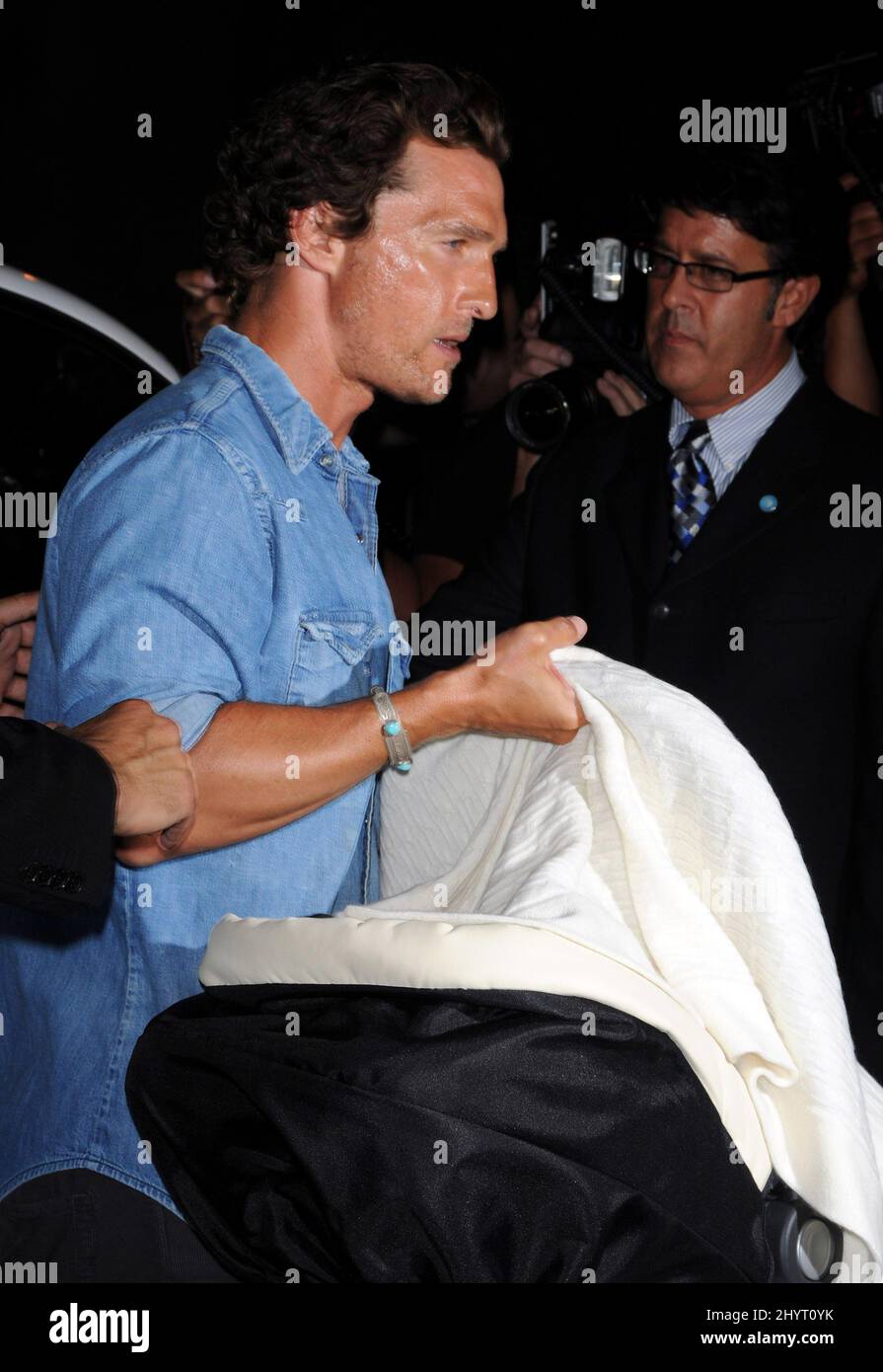 Matthew McConaughey and son Levi at the MUXO Private Launch Party at ...