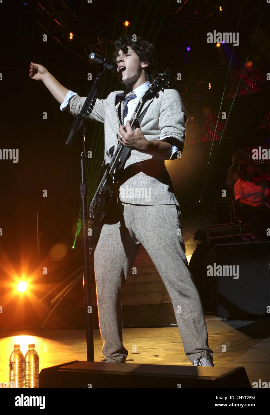 Nick Jonas of the Jonas Brothers performs live on stage during their ...