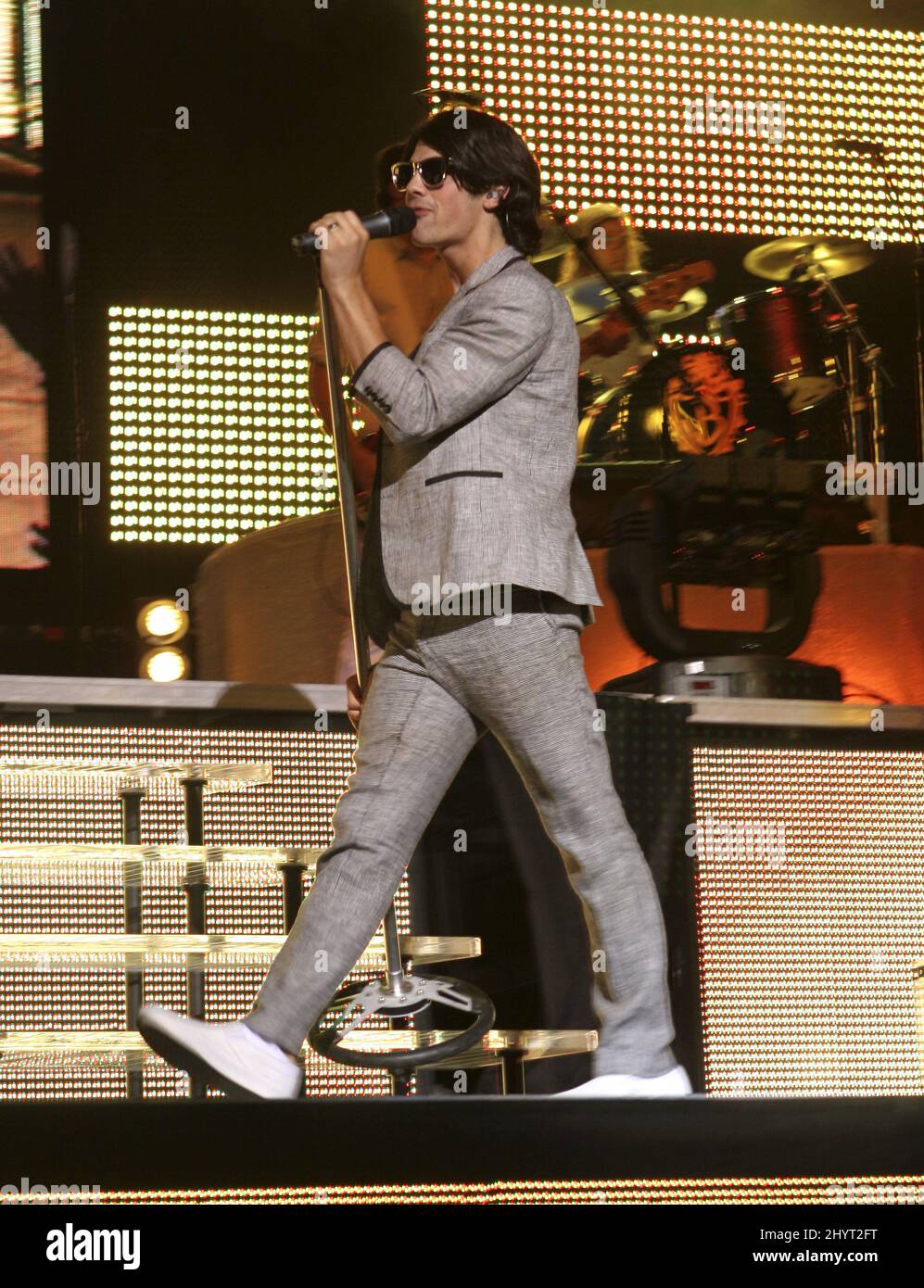 Joe Jonas of the Jonas Brothers performs live on stage during their ...