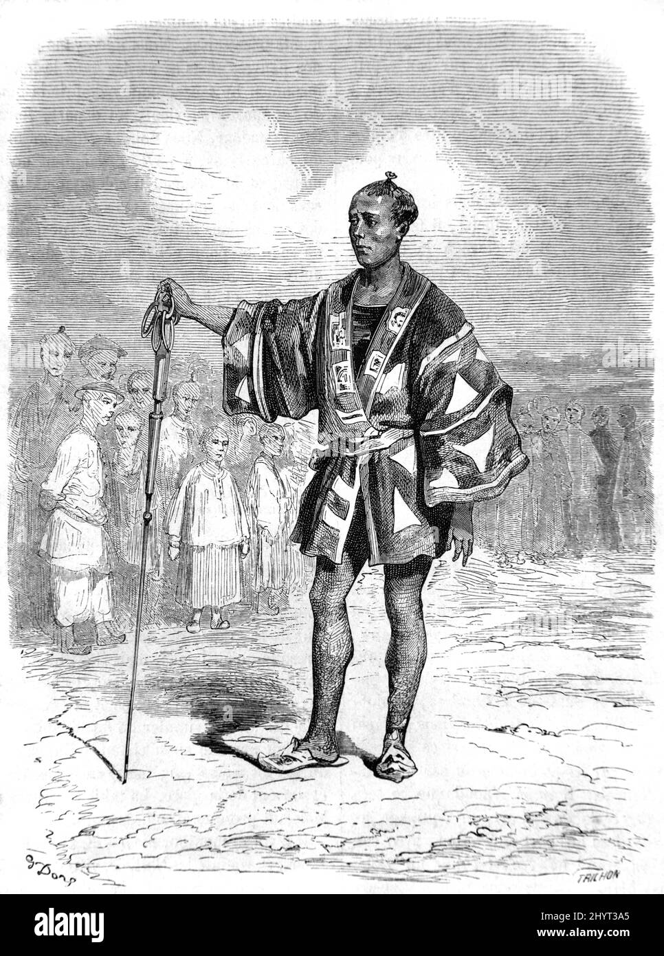 Japanese Soldier in Ceremonial Dress or Costume from the Edo Period or ...