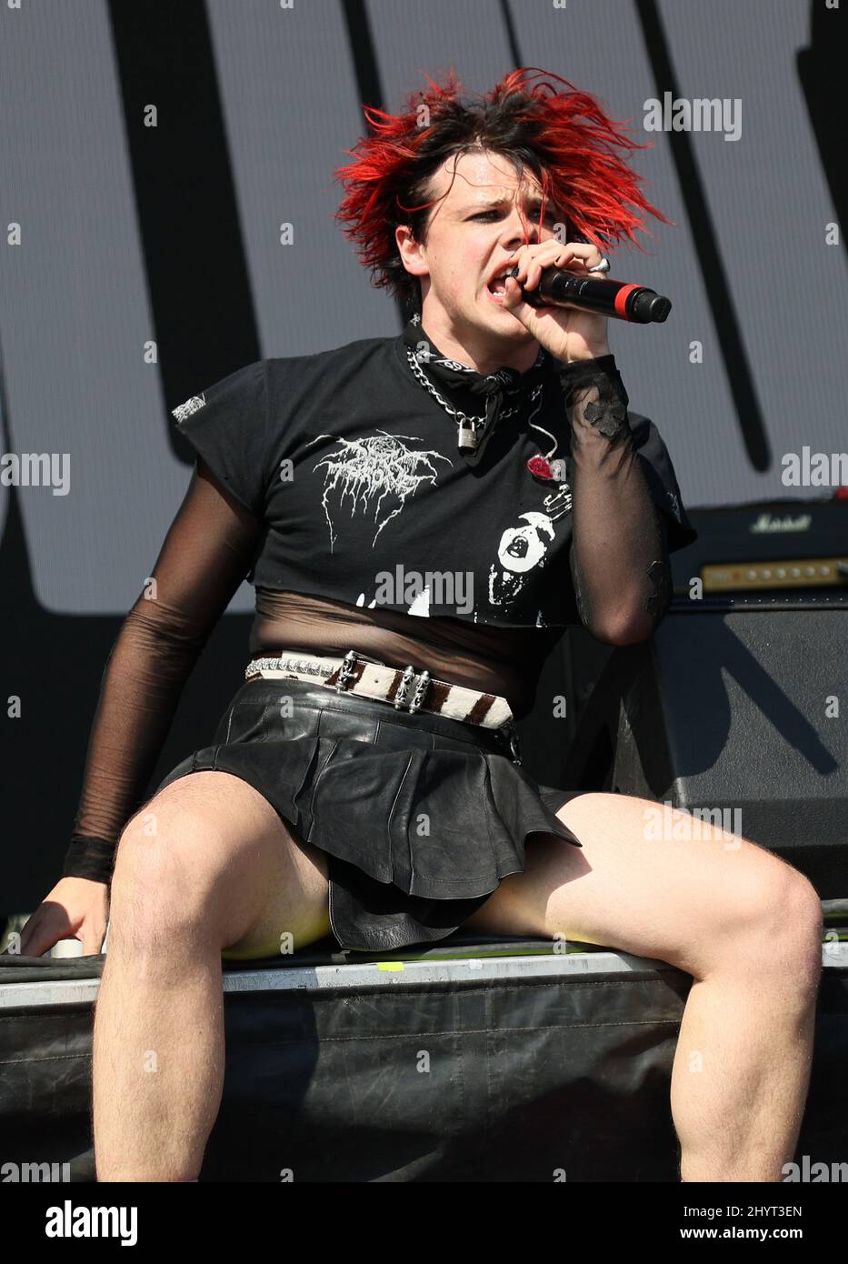 Yungblud performing at the daytime concerts during the 2021 iHeartRadio ...