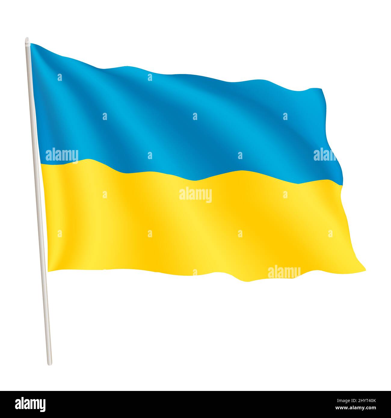 Realistic vector flag of Ukraine isolated on white background Stock ...