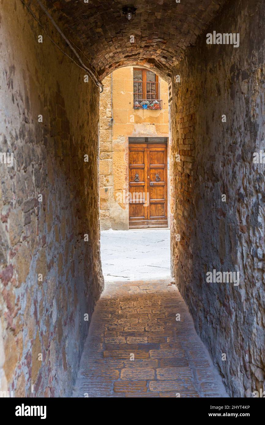 Vintage Cobblestone Alley Street Door Entrance Wooden