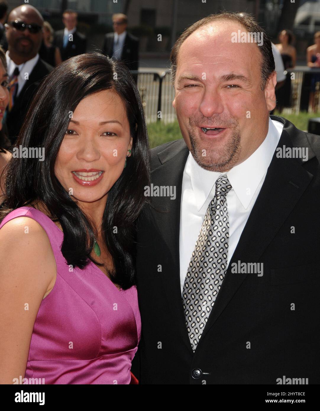 James Gandolfini and Deborah Lin arriving at the 60th Primetime ...