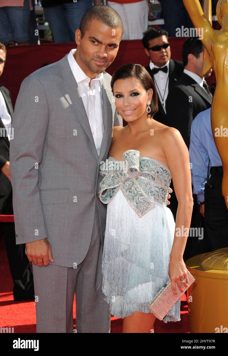 Eva Longoria and Tony Parker attending the 60th Primetime Emmy Awards ...
