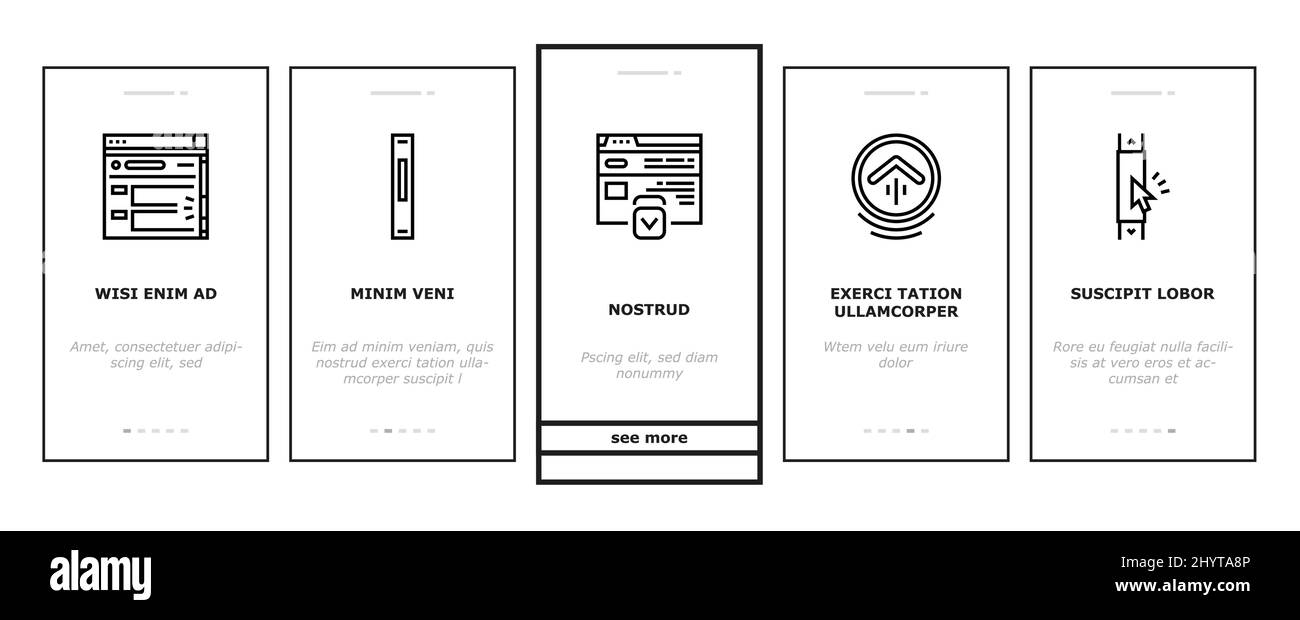 Scroll Computer Mouse Cursor Onboarding Icons Set Vector Stock Vector Image And Art Alamy