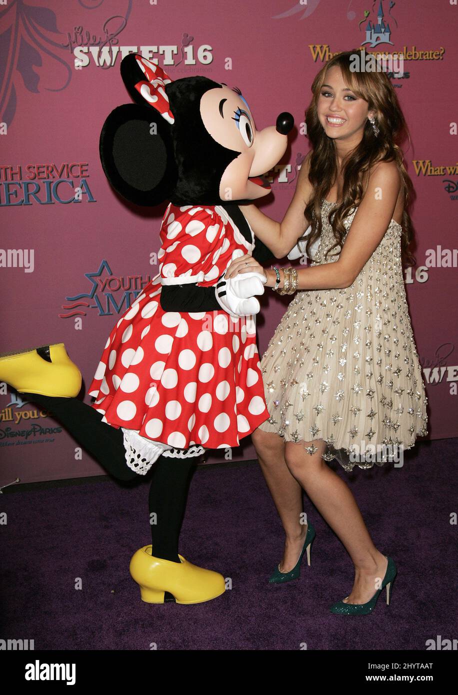 Miley Cyrus attends her Sweet 16 Birthday Bash, held at Disneyland ...