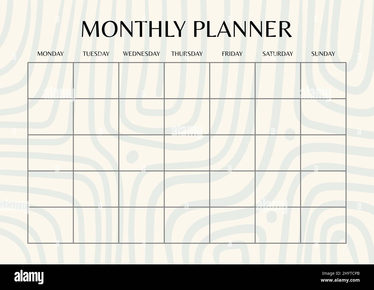 Creative pastel colored monthly planner template. Abstract stripes ...