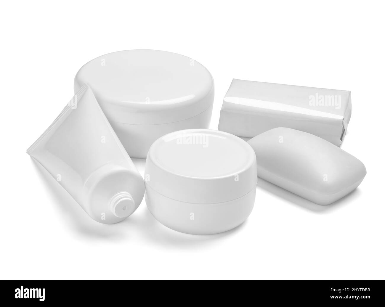 white cream container jar beauty moisturizer tube soap Stock Photo - Alamy
