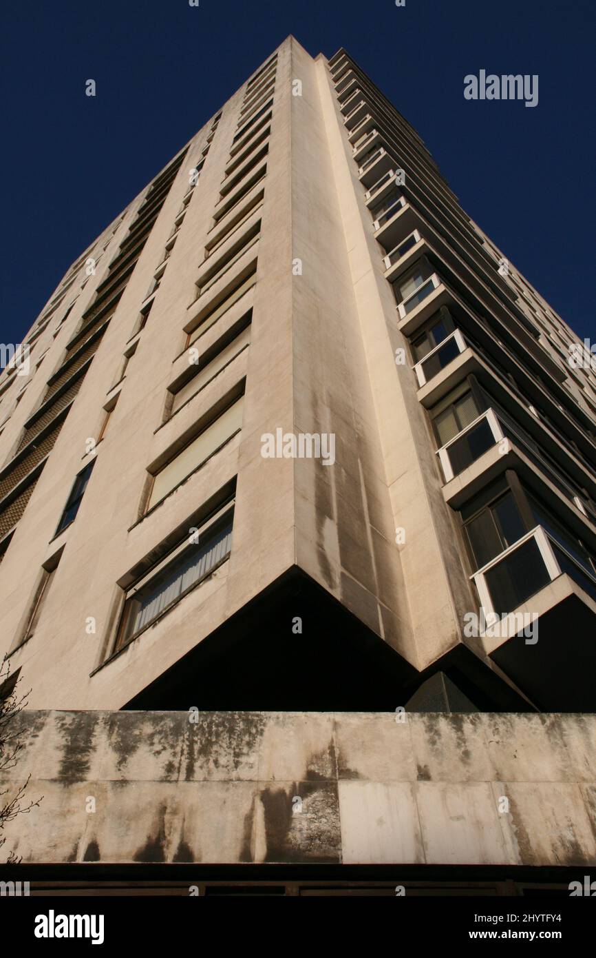 Vertical shot of a building facade in Bilbao, Spain Stock Photo - Alamy