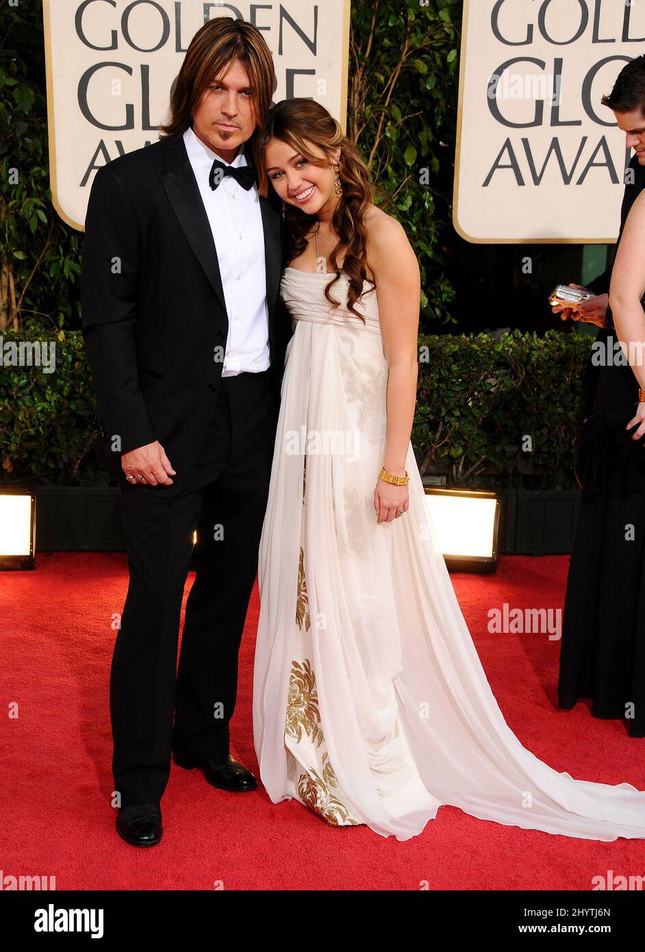 Billy Ray Cyrus and Miley Cyrus at the 66th Annual Golden Globe Awards ...