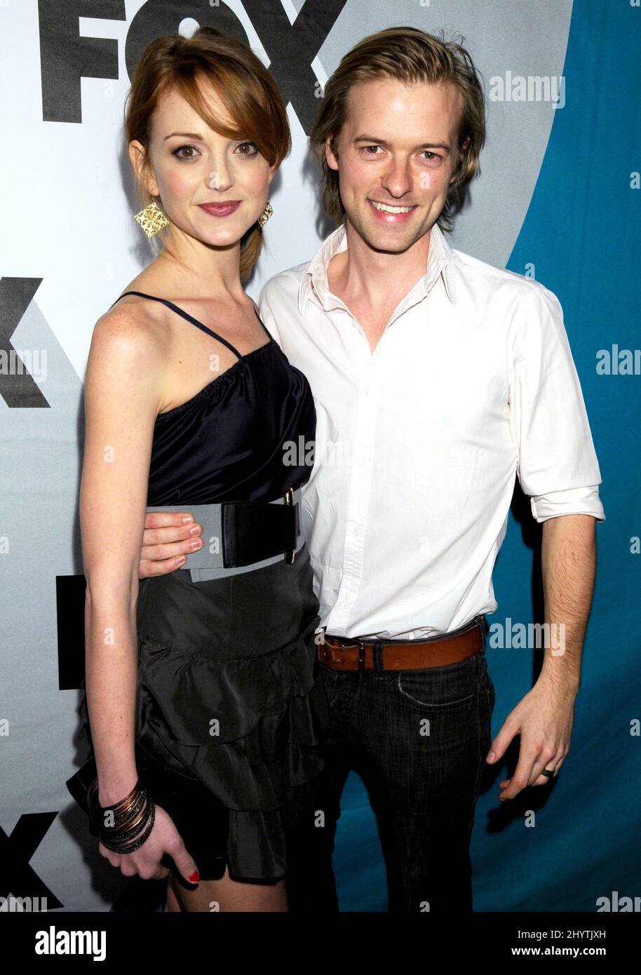 Jayma Mays and husband Adam Campbell arriving at the FOX Winter All ...