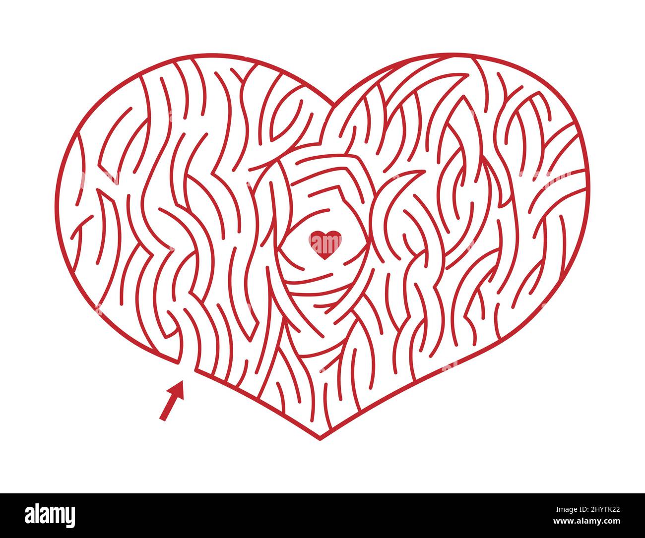 Vector illustration of a heart maze. Valentines Day theme Stock Vector ...