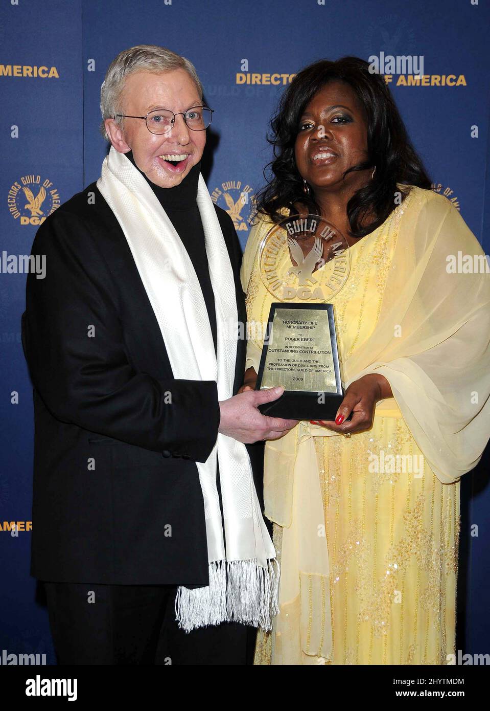 Roger Ebert and wife Chaz in the press room at the 61st Annual DGA ...