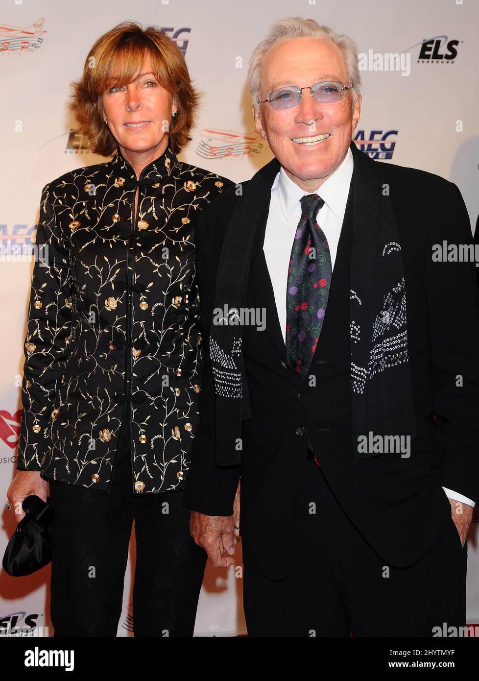 Andy Williams and wife Debbie Haas at the 2009 MusiCares Person of the ...