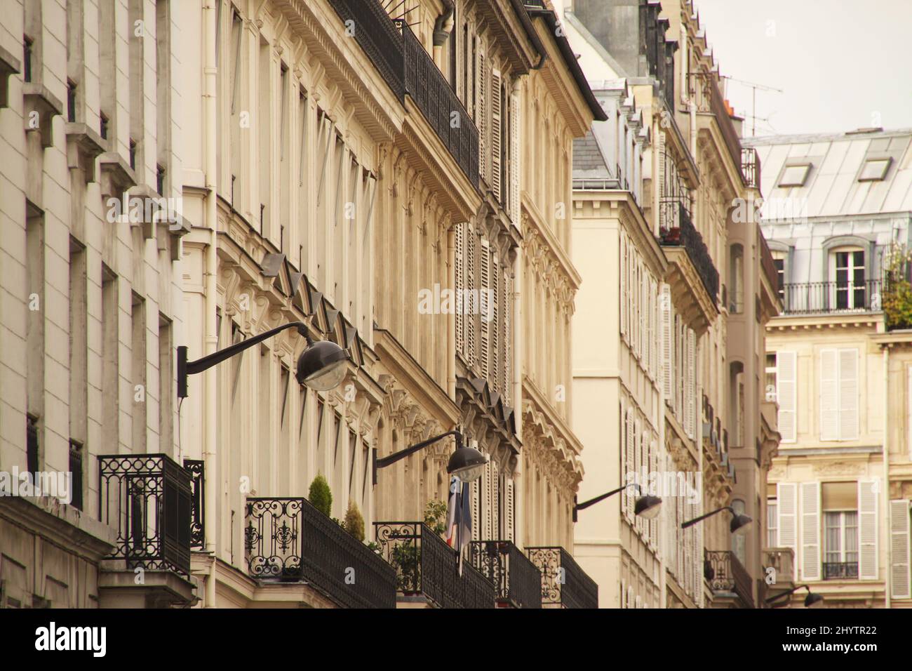Angle shot of historical apartament blocks in Paris Stock Photo - Alamy