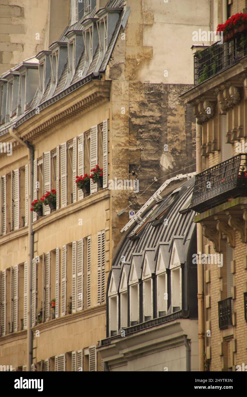 Vertical shot of historic building facades in Paris, France Stock Photo ...