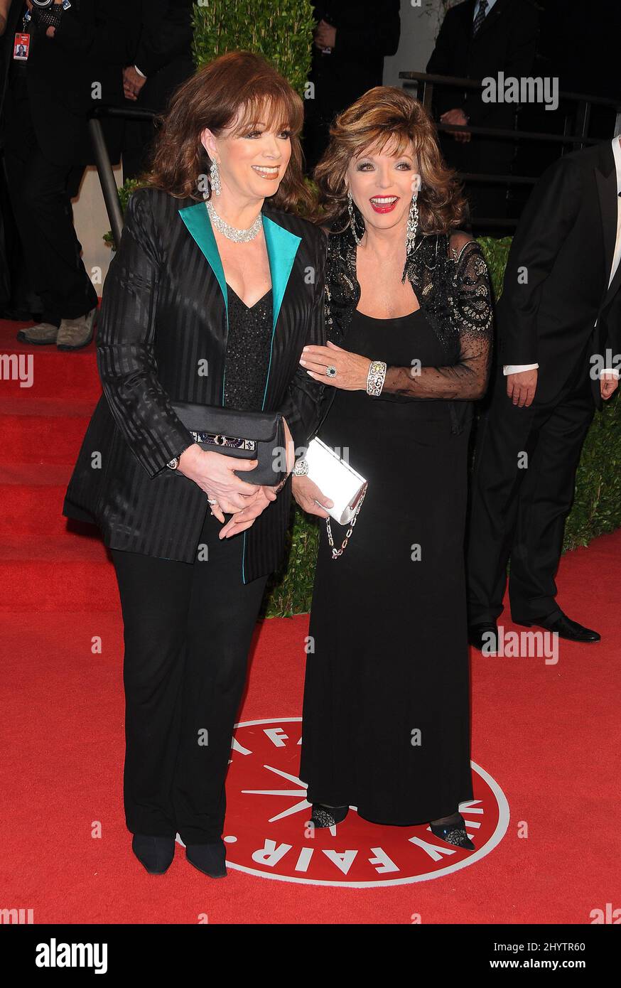 Jackie Collins and Joan Collins attending the Vanity Fair Oscar Party ...