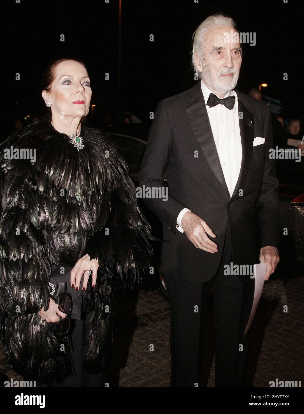 Christopher Lee and Brigitte Lee arrive at the Woman World Awards held in Stadthalle Stock Photo ...