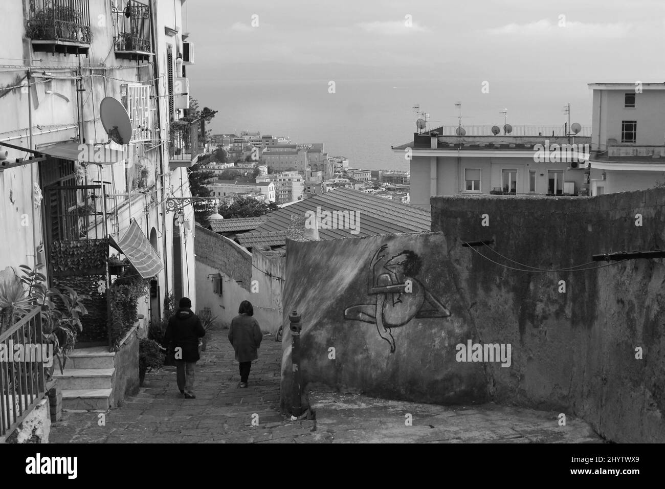 Naples old city italy Black and White Stock Photos & Images - Alamy