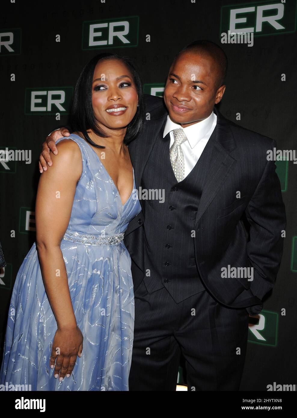 Angela Bassett and Sam Jones III at the "ER" Series Finale Party held ...