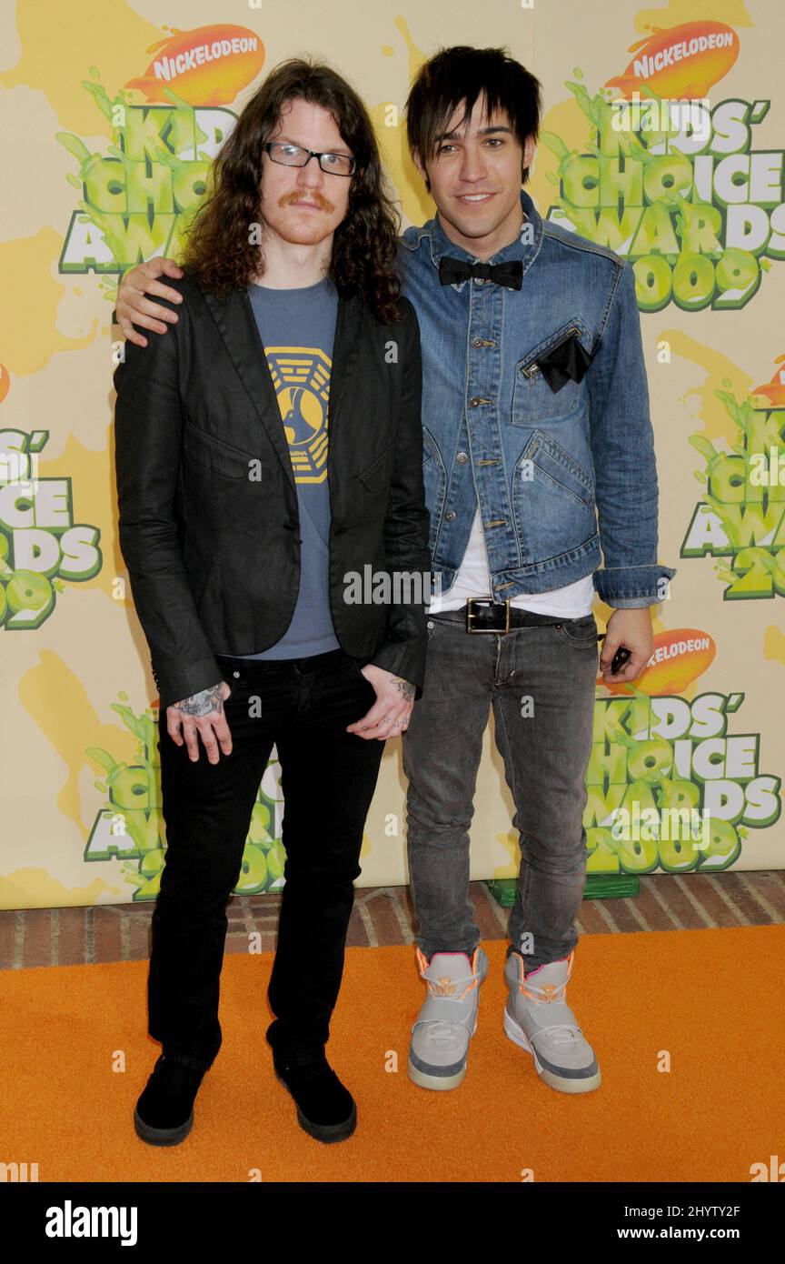 Andy Hurley and Pete Wentz of Fall Out Boy at Nickelodeon's 22nd Annual Kids Choice Awards held ...