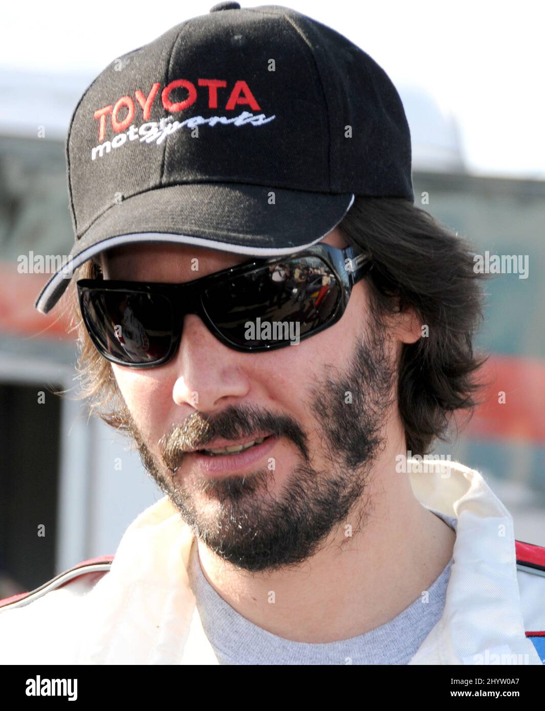 Keanu Reeves at the 33rd Annual Toyota Pro/Celebrity Race practice day ...